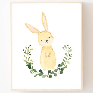 Nursery Rabbit Print, Little Cute Bunny, Woodland Nursery, Nursery ...