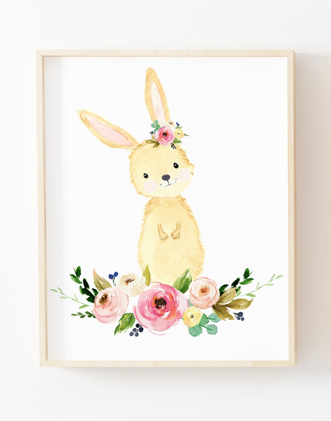 Baby Rabbit Nursery Print Little Cute Bunny Woodland - Etsy