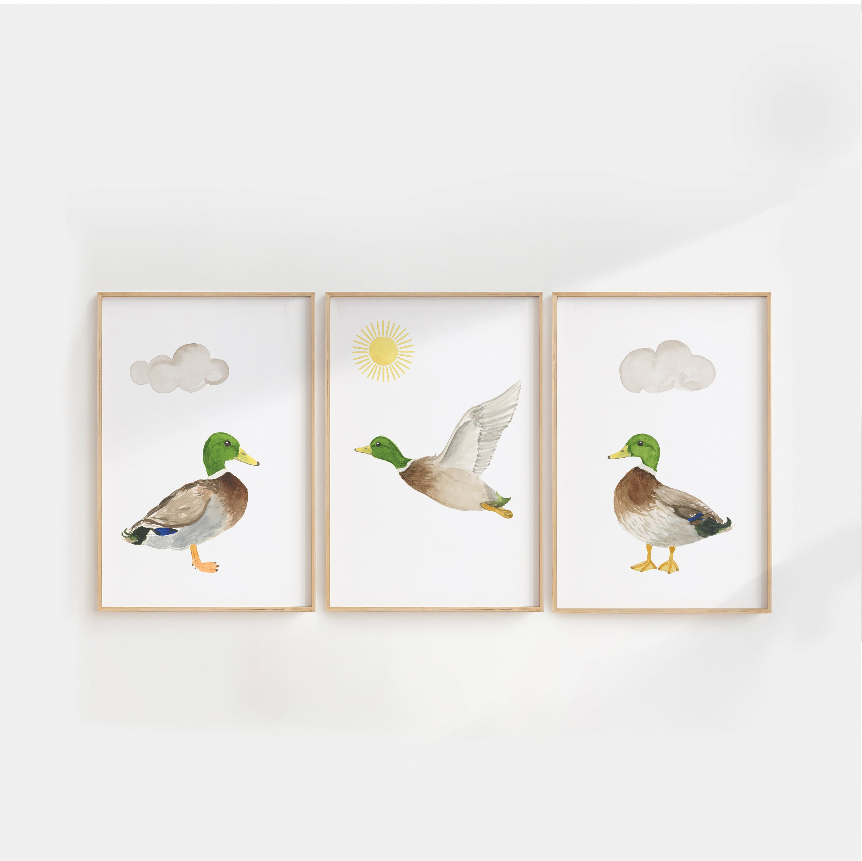 Mallard Duck Nursery Prints, Personalized Mallard Duck Nursery, Duck ...