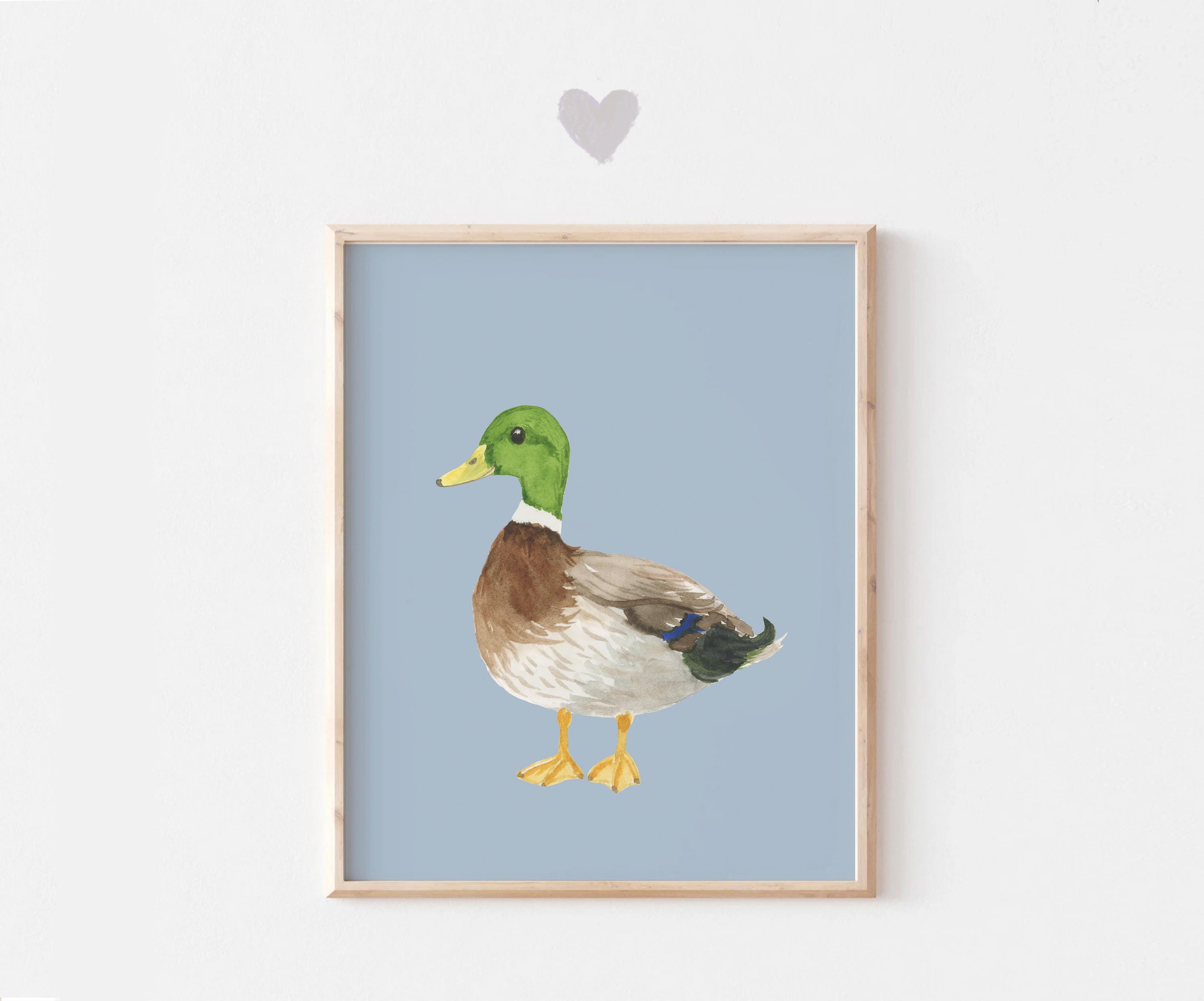 Mallard Duck Nursery Prints, Personalized Mallard Duck Nursery, Duck ...
