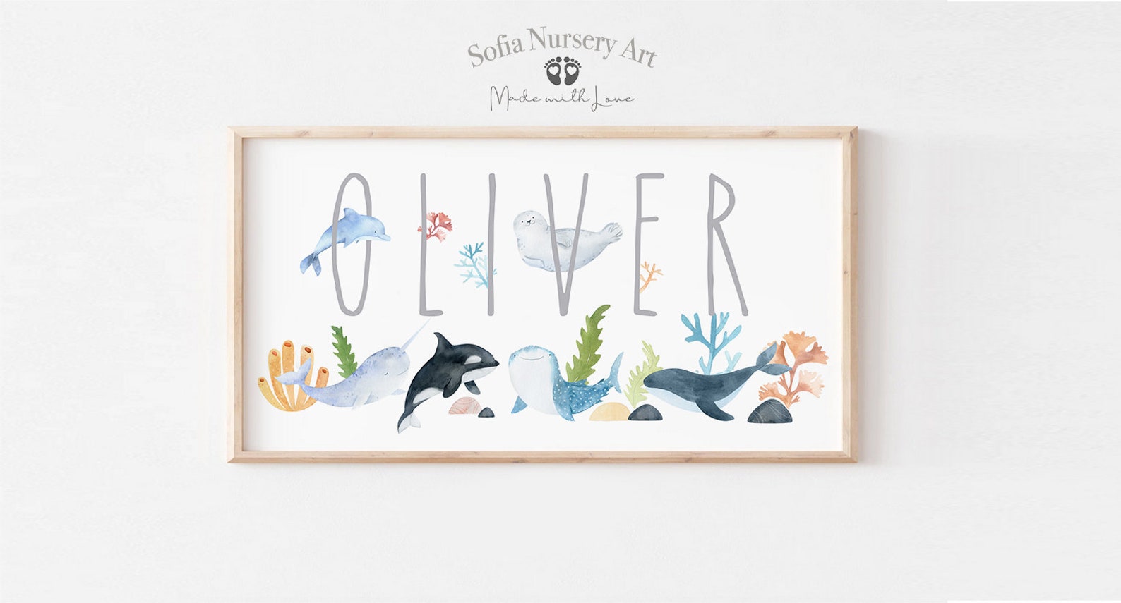 Ocean Baby Name Sign, Name Sign for Nursery, Above Crib Decor, Nursery ...