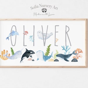 Ocean Baby Name Sign, Name Sign for Nursery, Above Crib Decor, Nursery ...