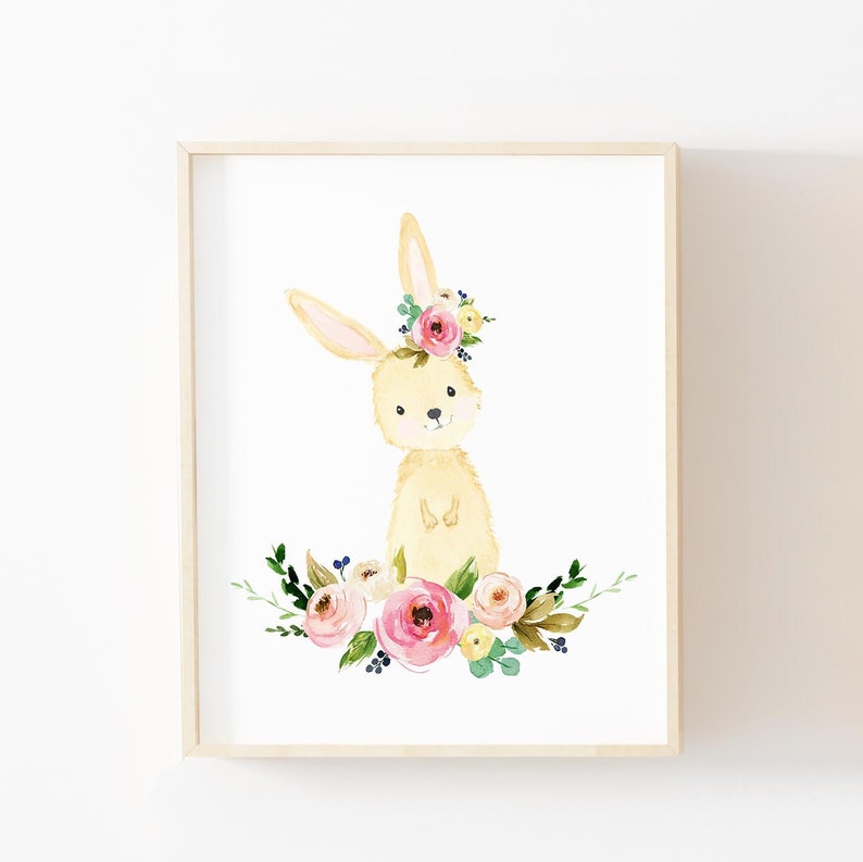 Printable Woodland Nursery Prints Baby Rabbit Print Digital | Etsy