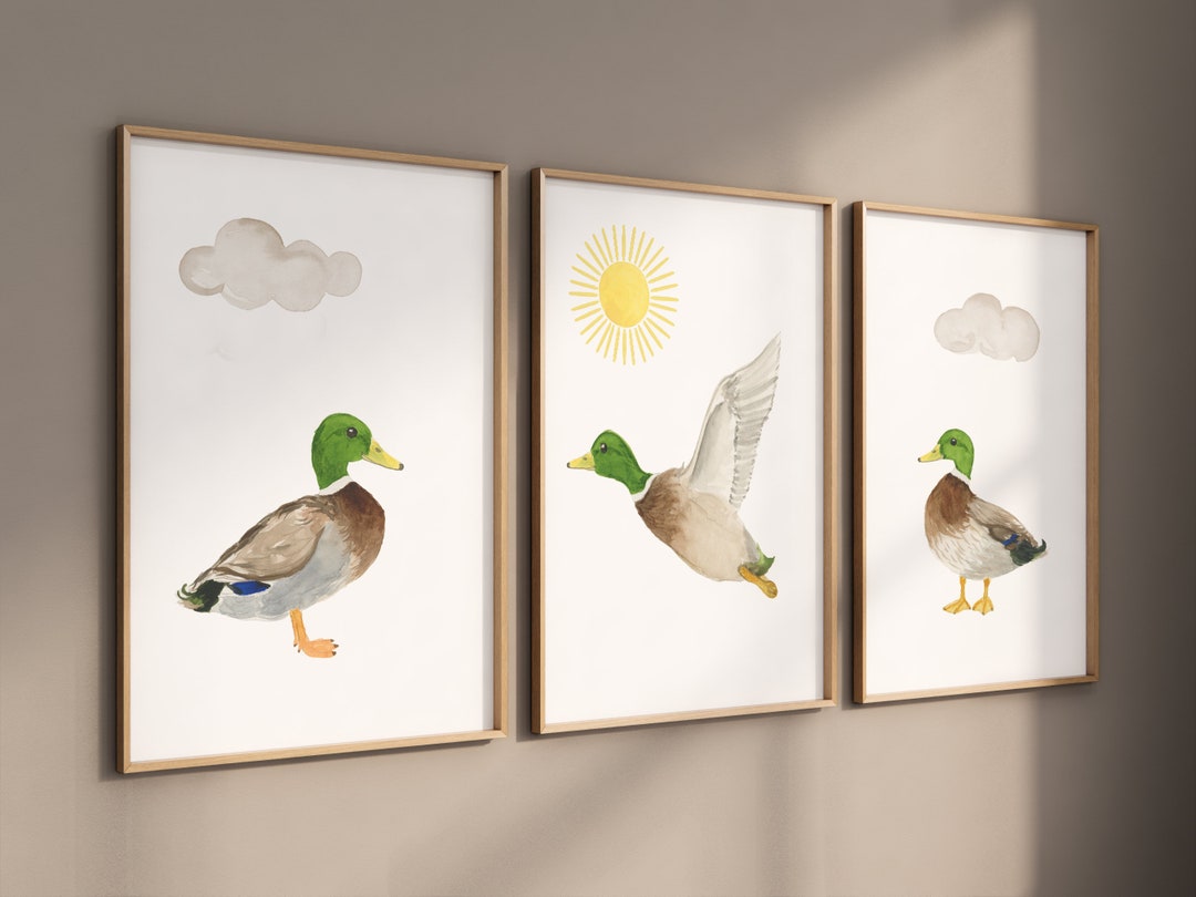 Mallard Duck Nursery Prints, Personalized Mallard Duck Nursery, Duck ...