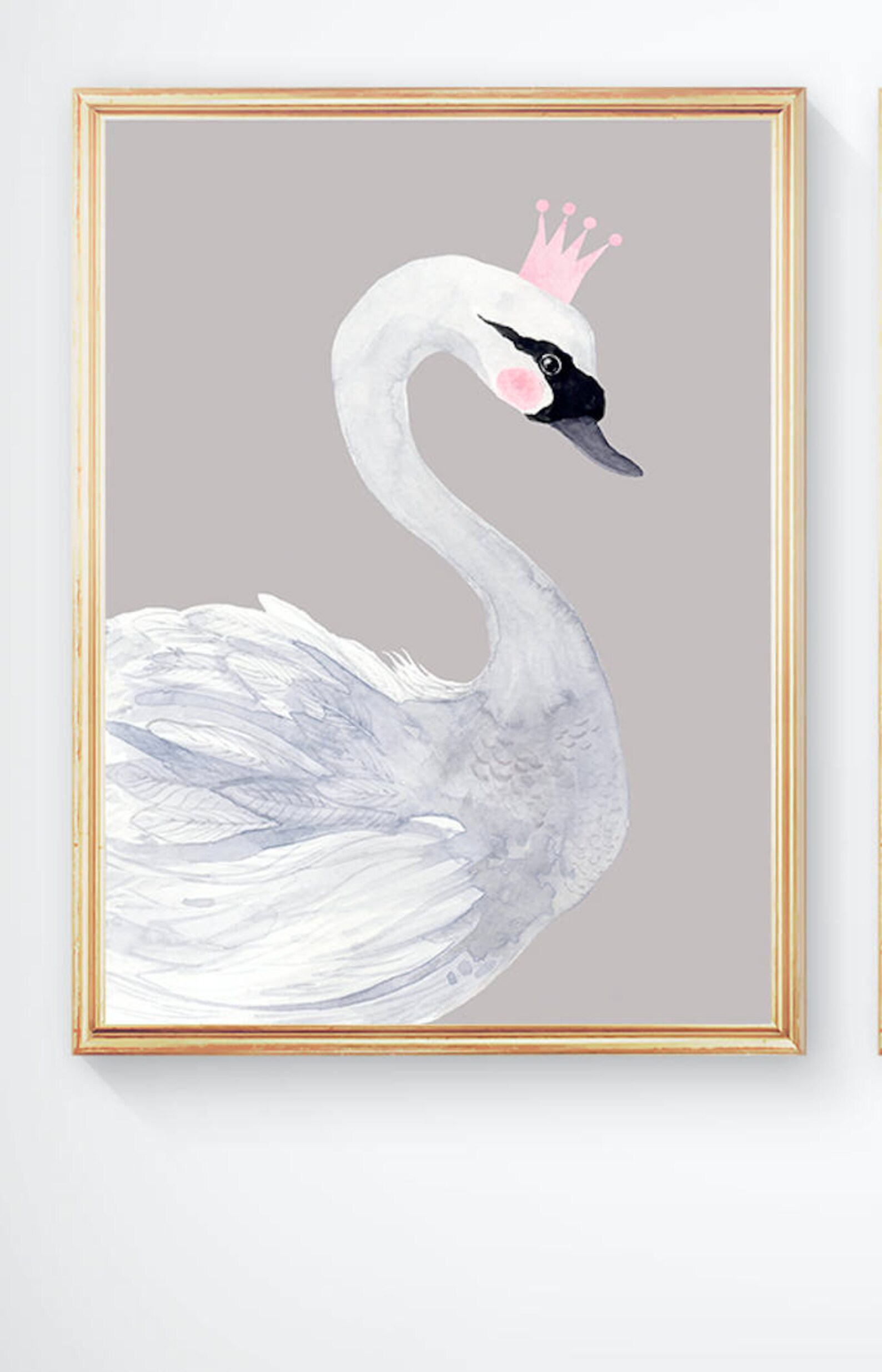 Watercolor Swan Print Set Nursery Print Set Nursery Art | Etsy