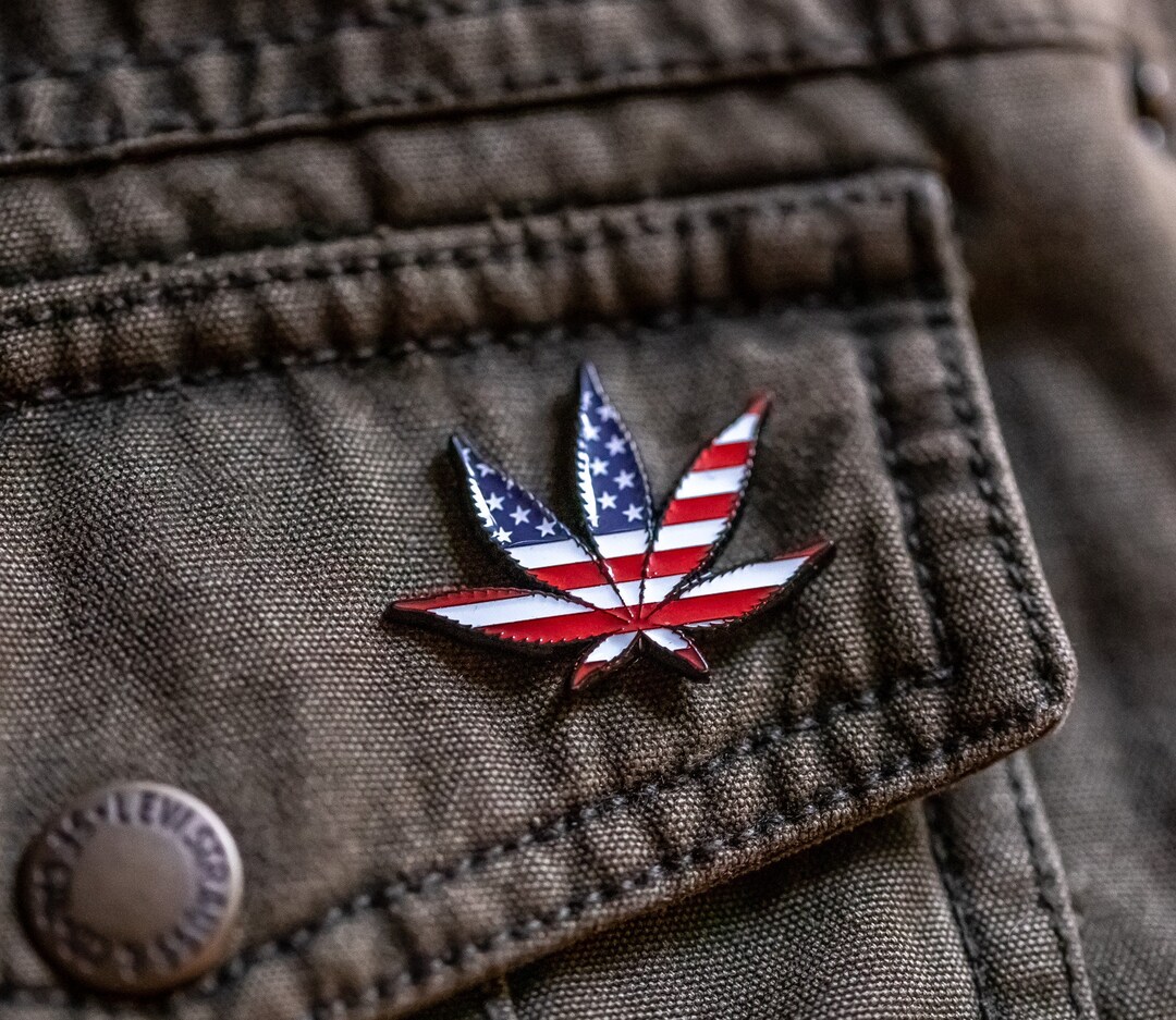 Grown in America Pot Leaf USA Flag Lapel Pin 1.25 Inch - Etsy
