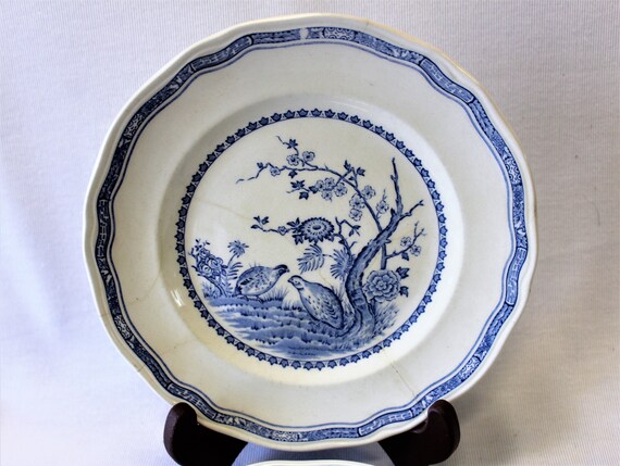 Vintage Furnivals Quail Blue Salad Plate 1913 Circle Backstamp - Etsy