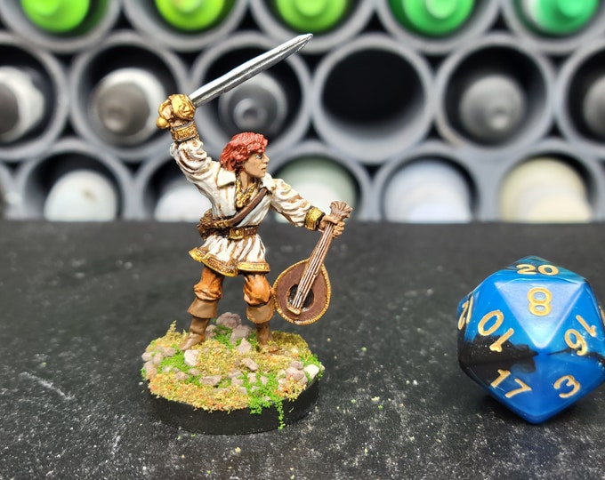 Bard Miniature, Hand Painted Player Character for Tabletop Roleplaying ...