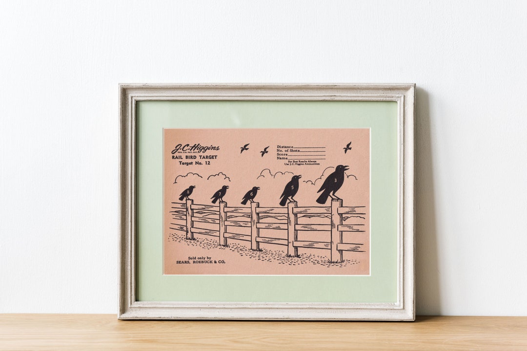 Rail Bird Target, Digital Vintage Crow Target, Printable Vintage Target ...