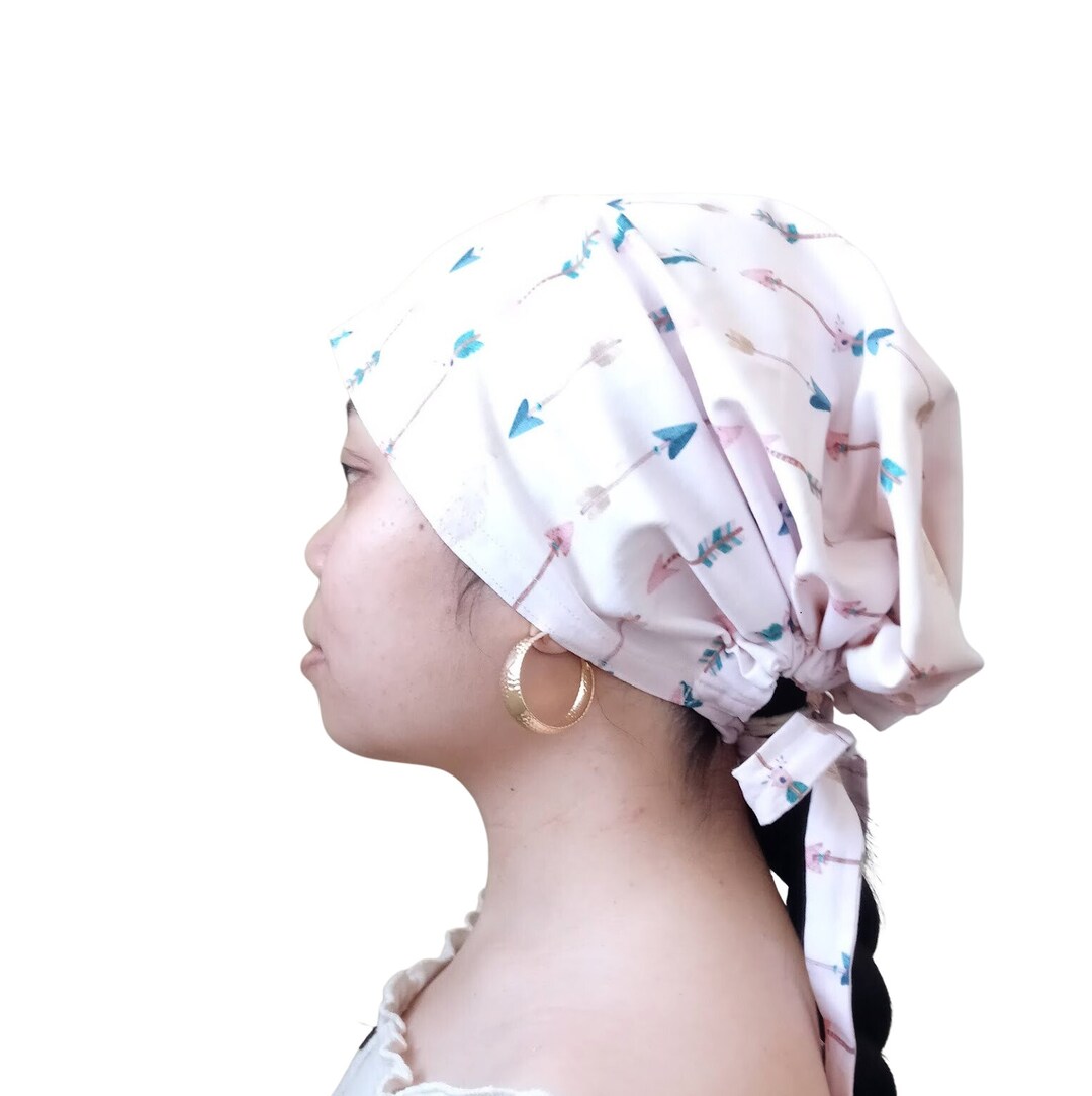 Rose Arrow Head Wrap Fully Lined Nurses Scrub Scarf Hair Cover ...