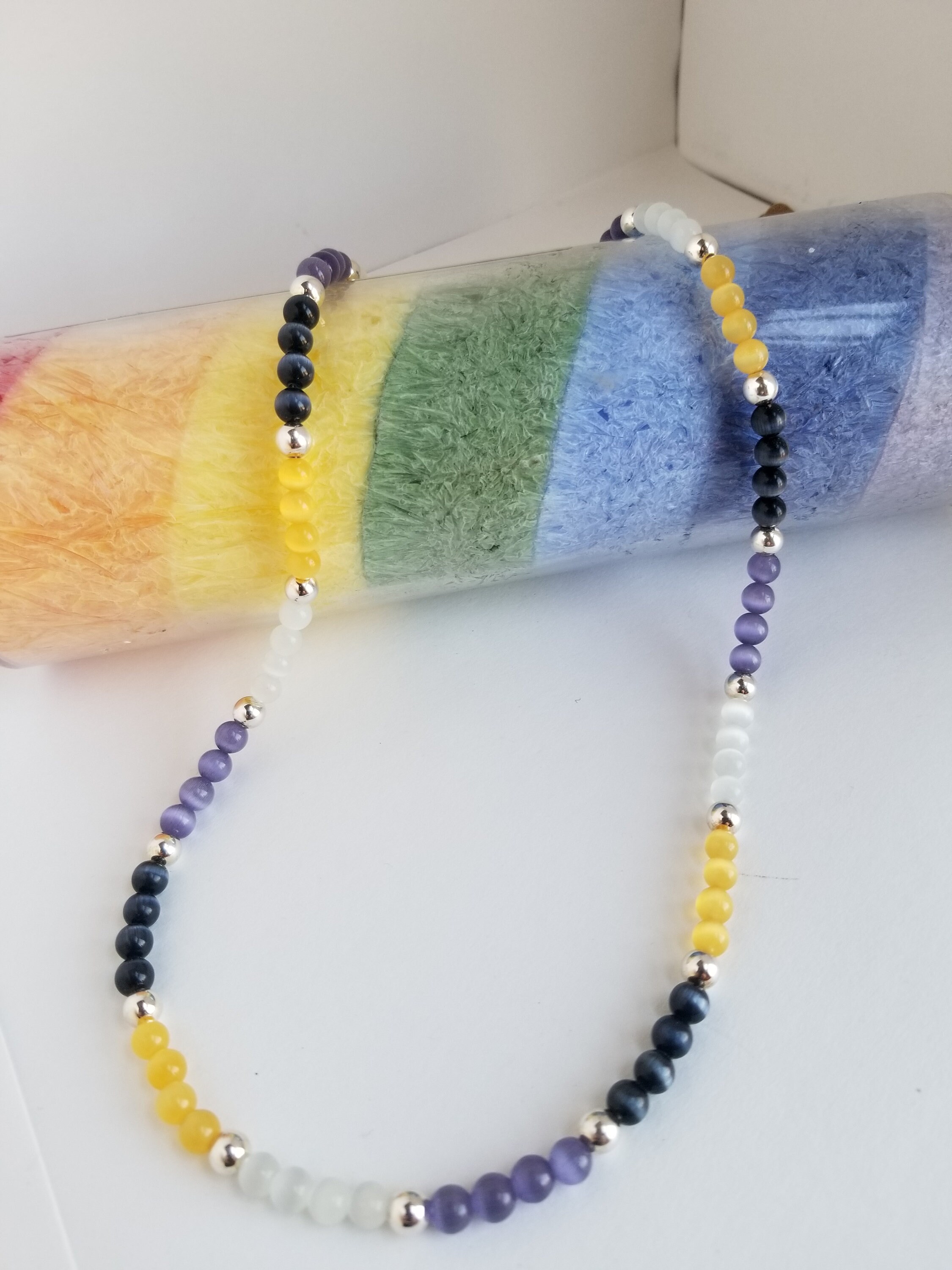 Nonbinary Beaded Pride Necklace - Etsy