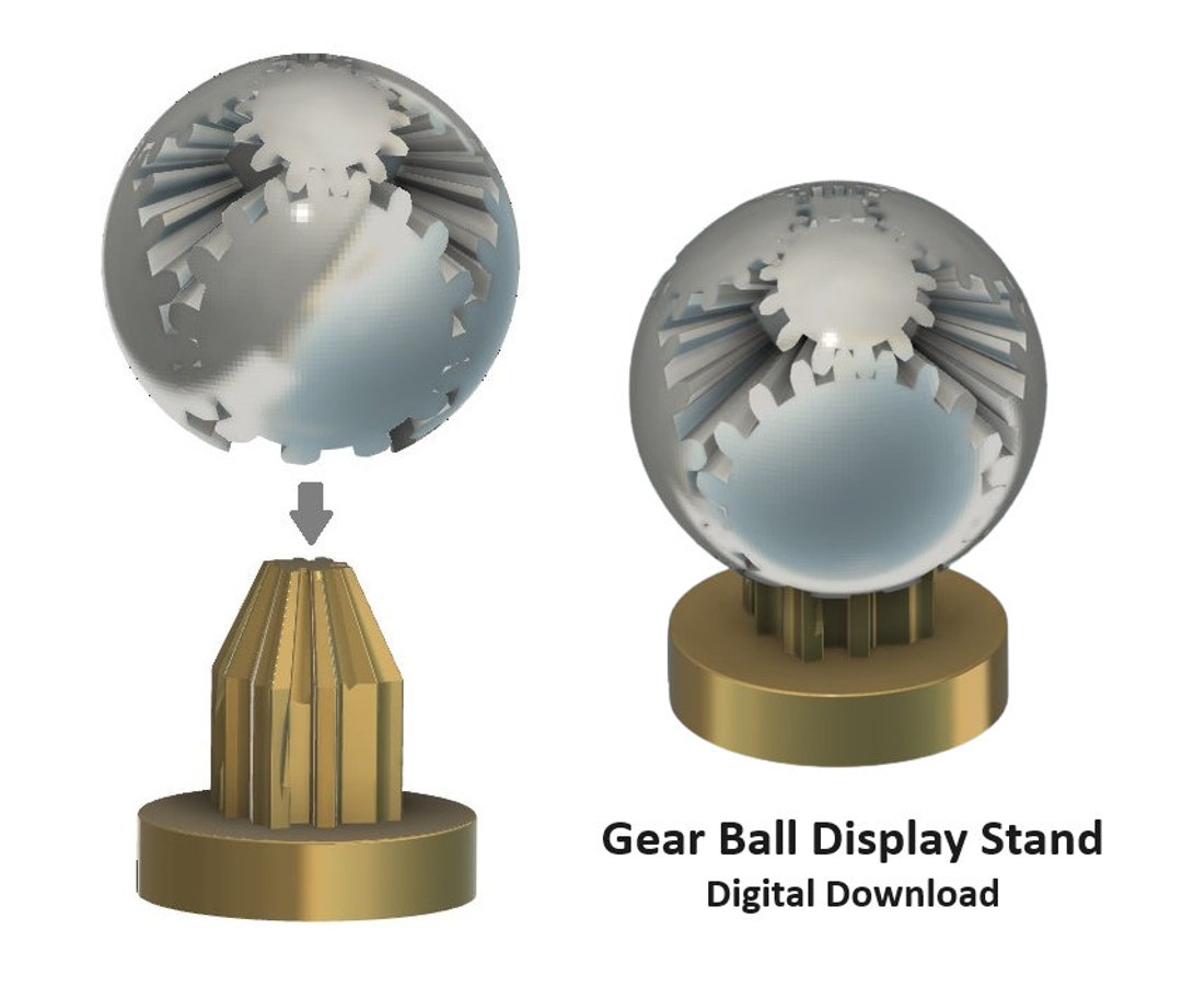 Gear Ball Display Stand - STL 3D Print File - Digital Download ...