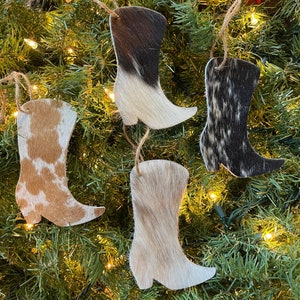 Set of Cowhide Christmas Ornaments - Etsy