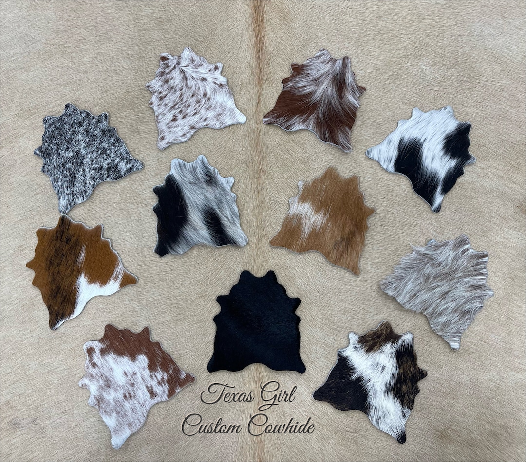Mini Cowhide Rug Cowhide Coasters - Etsy