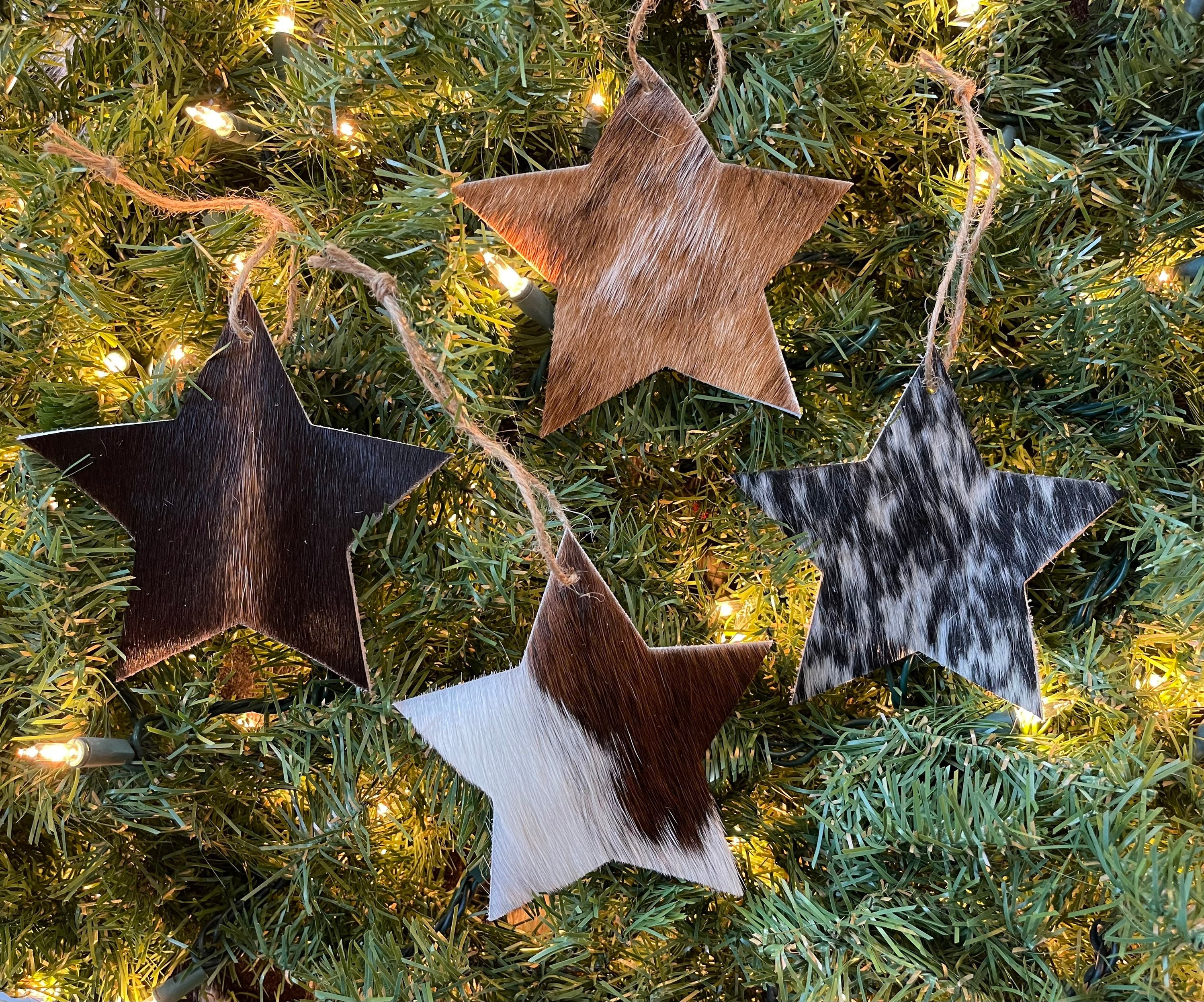 Set of Cowhide Christmas Ornaments - Etsy