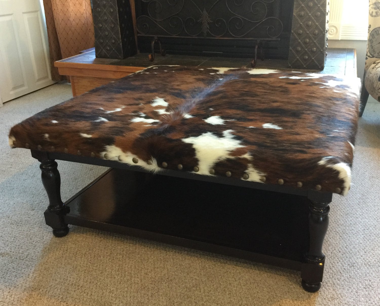 Custom Build Cowhide Ottoman Coffee Table Foot Stool - Etsy