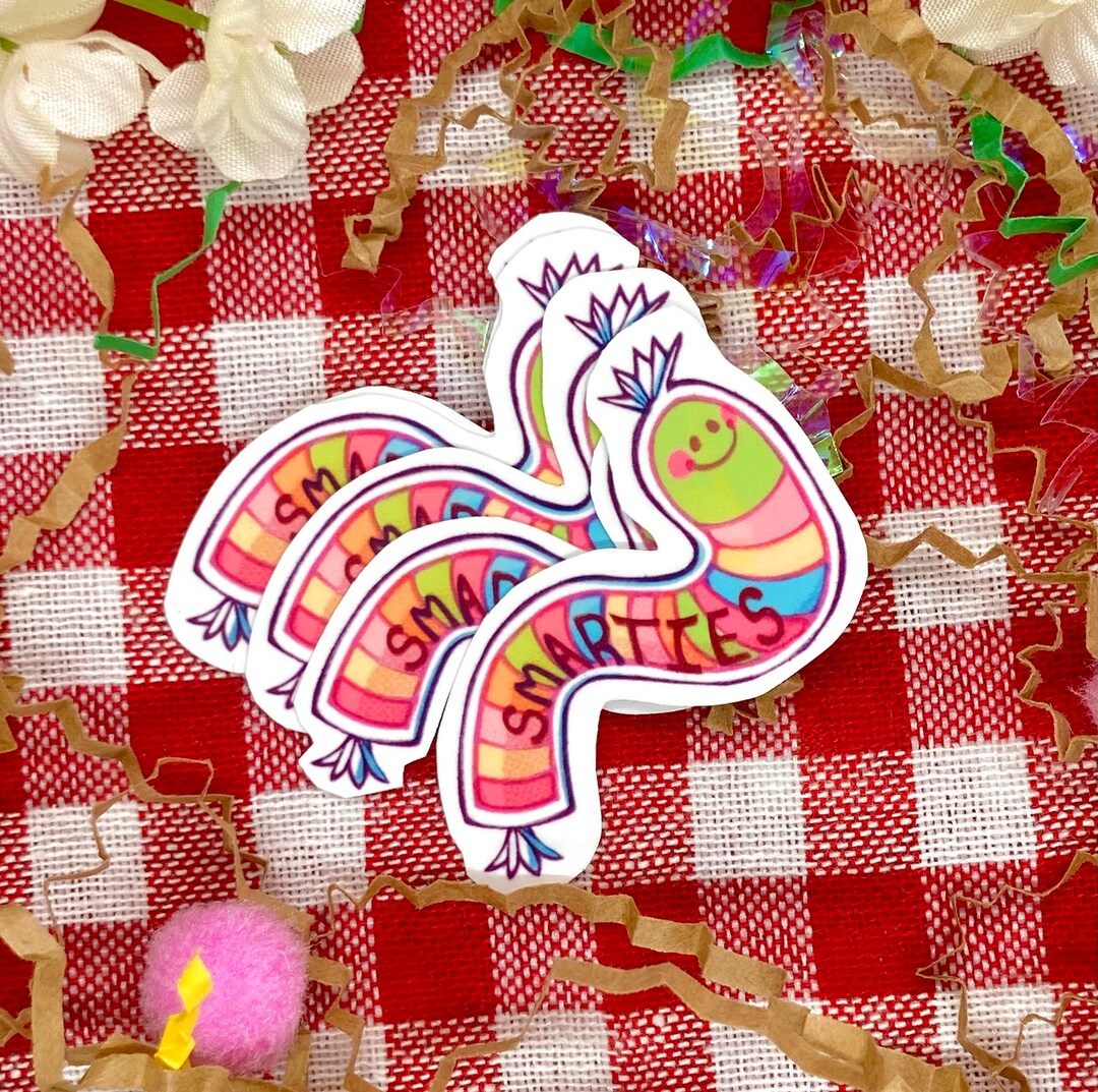 Candy Worm Sticker! Cute Smarties Wormie Decal - Etsy