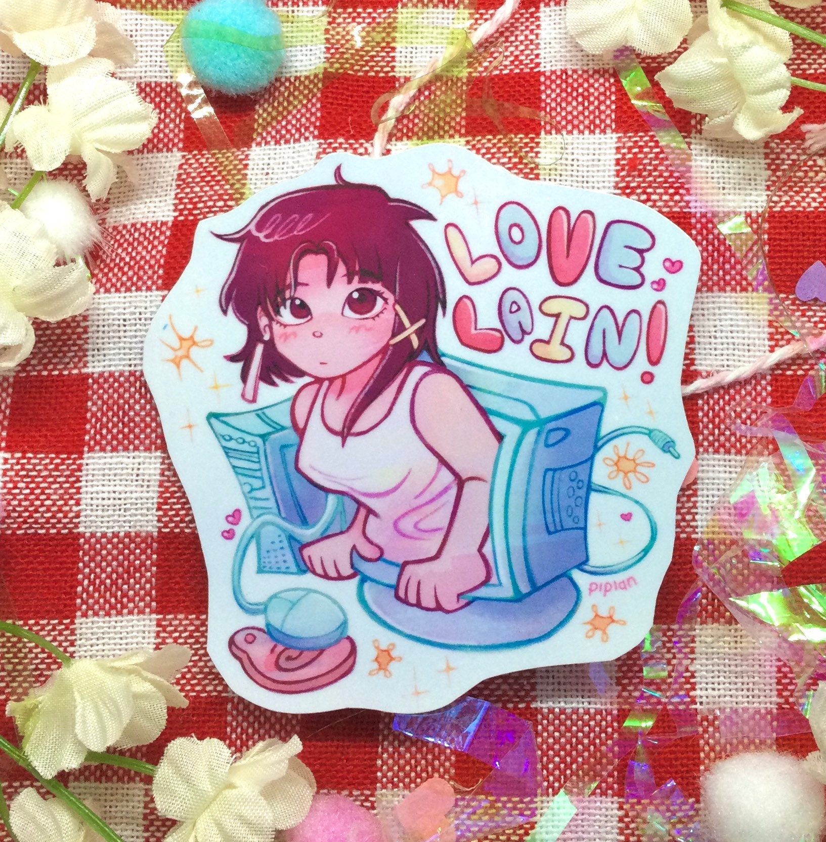 Serial Experiments Lain Holo Sticker and Print 4 by 4 Mini - Etsy