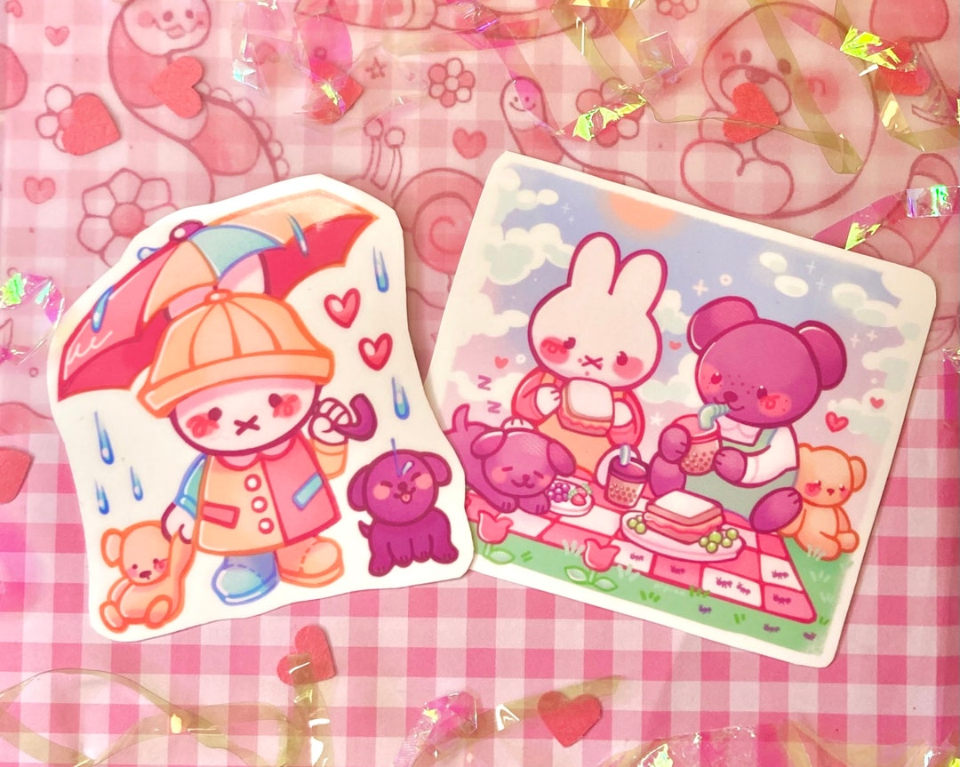 Cute Miffy Stickers Rainy Miffy and Picnic Miffy Decals - Etsy