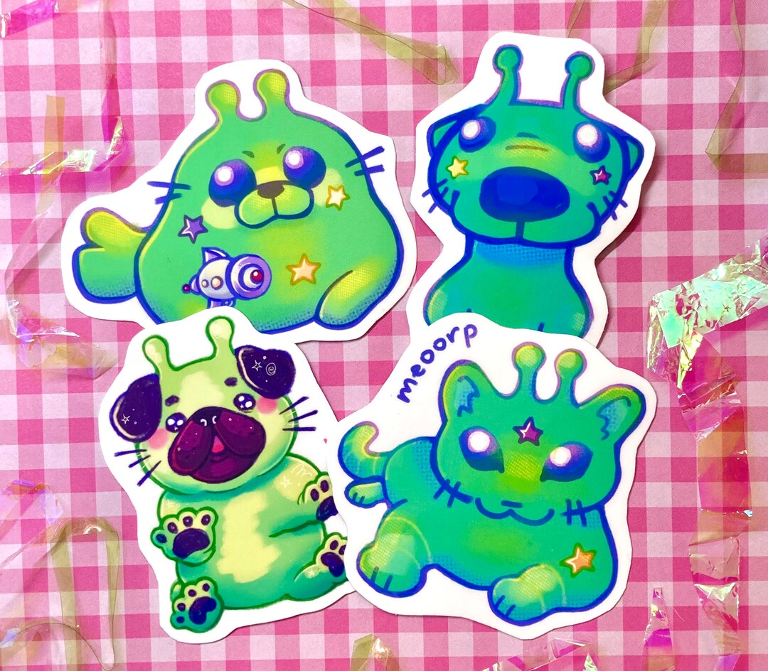 Cute Alien Animal Stickers! - Etsy