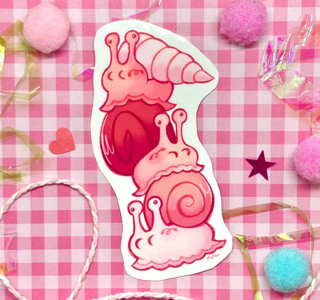Stack of Snails Vinyl Sticker! Kawaii Snails Decal - Etsy
