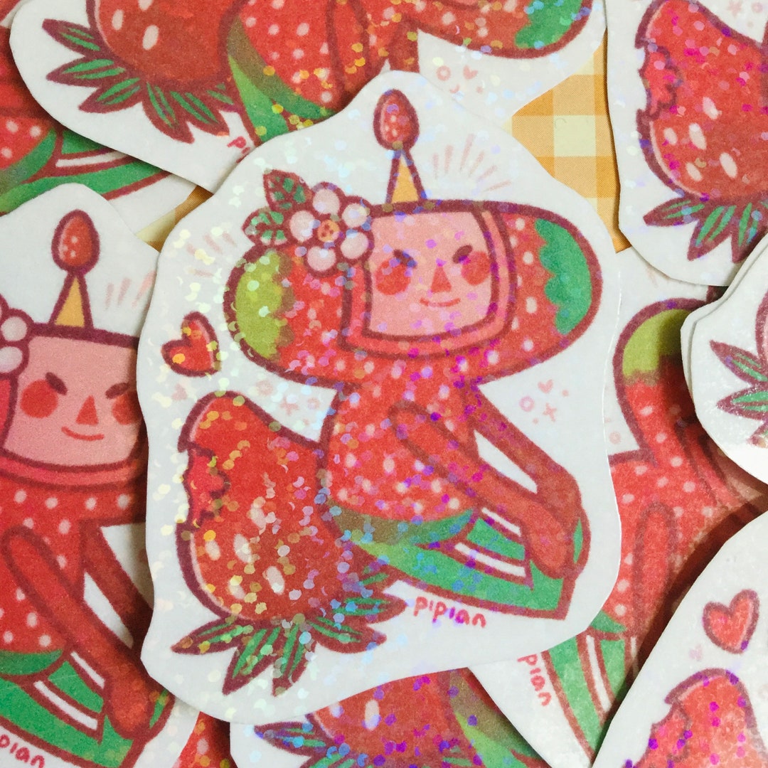 Cute Ichigo Sticker!! Kawaii Katamari Damacy Cousin Vinyl Sticker!! - Etsy