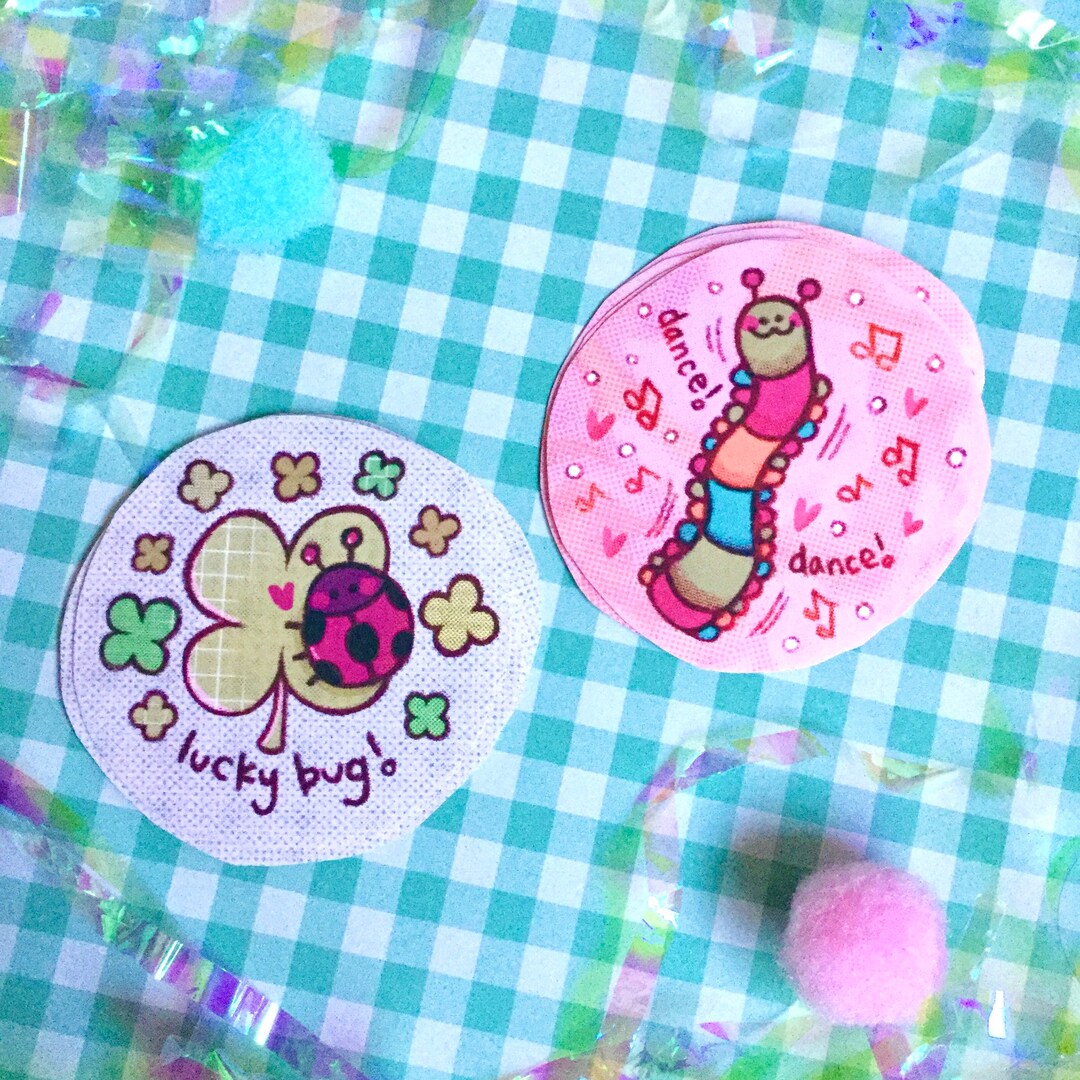 Cute Bug Circle Cut Vinyl Stickers! Ladybug and Worm Decals! - Etsy