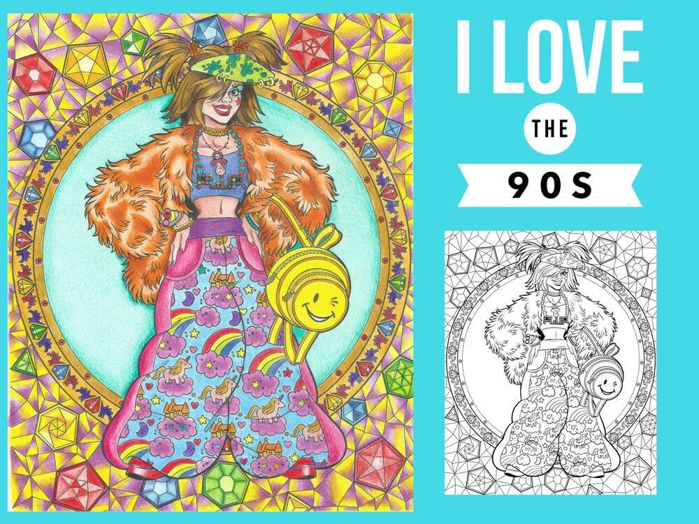 Coloring Page 1990s Coloring Book Printable Coloring Page - Etsy 日本