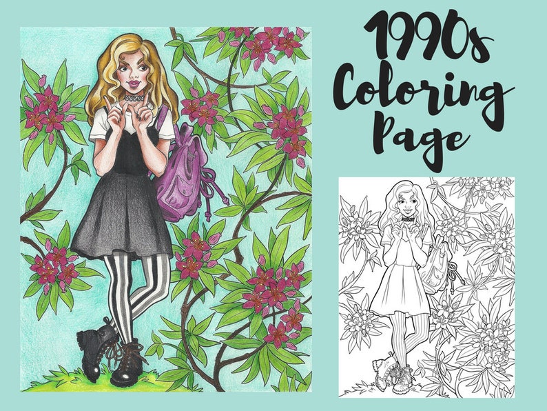 Coloring Page 1990s Coloring Book Printable Coloring Page - Etsy