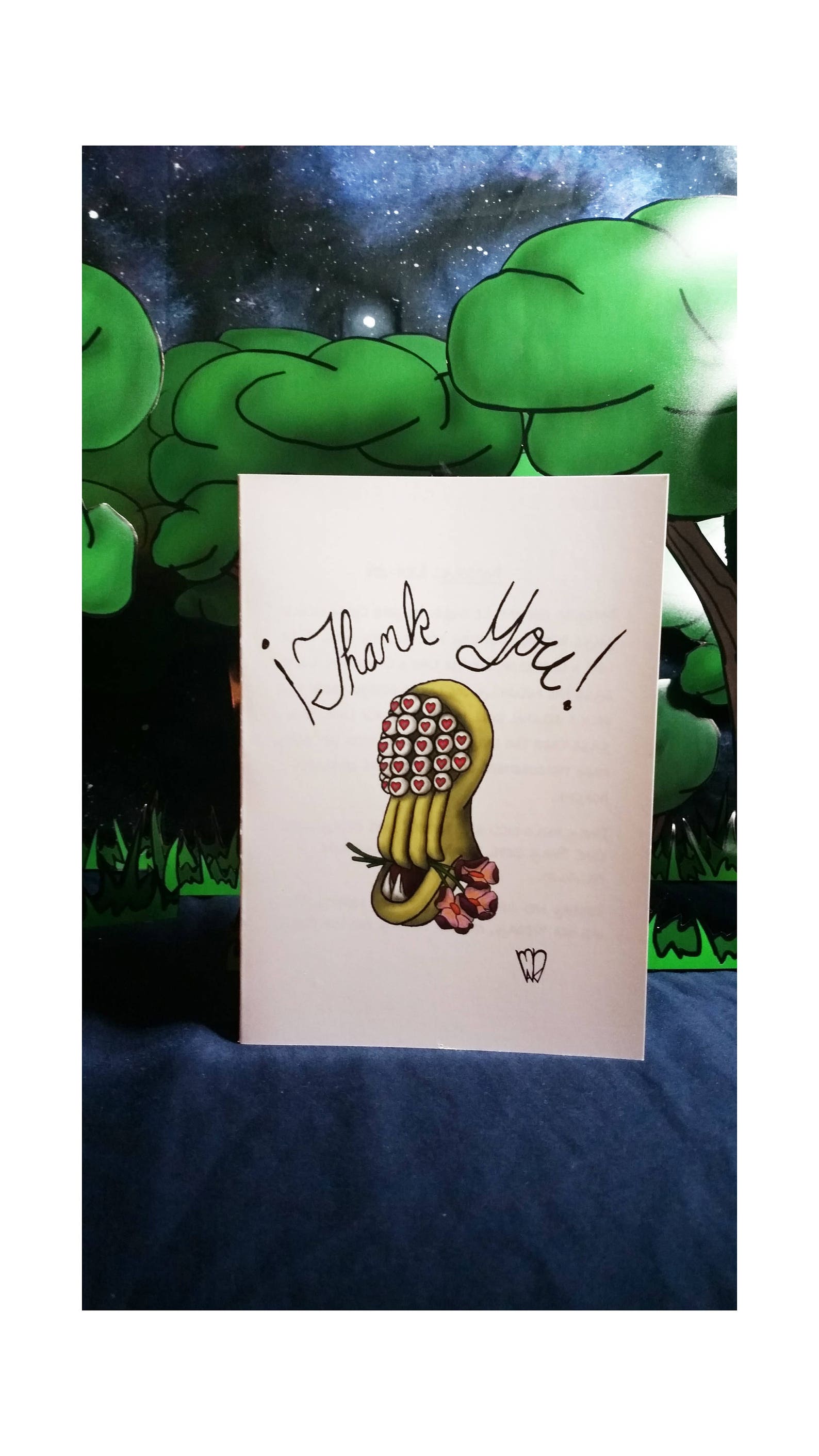 Thank You Card Greeting Card Alien Extraterrestrial Handmade - Etsy