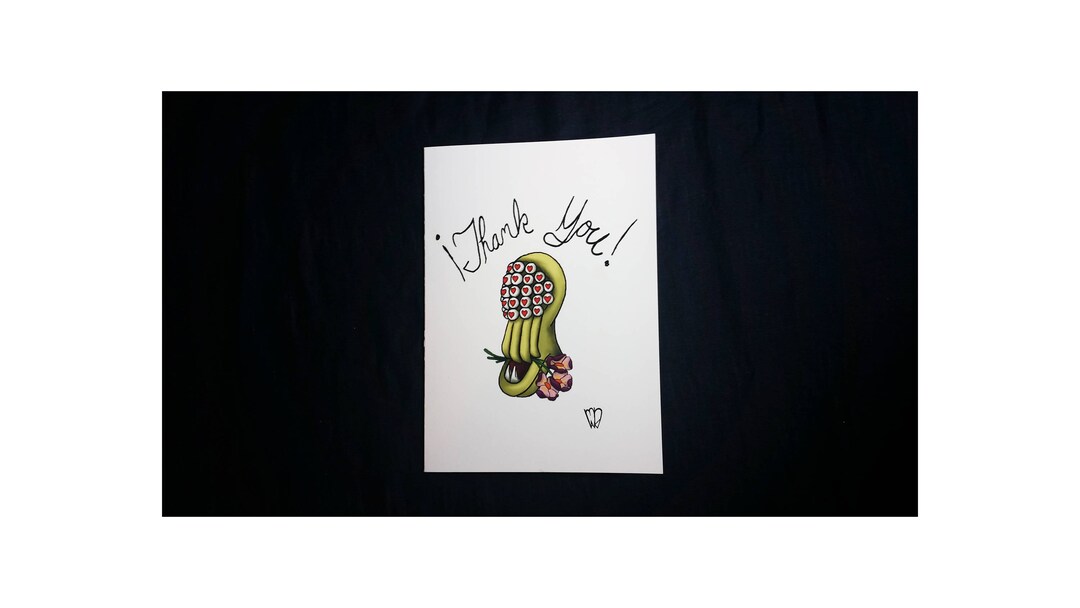 Thank You Card Greeting Card Alien Extraterrestrial Handmade - Etsy