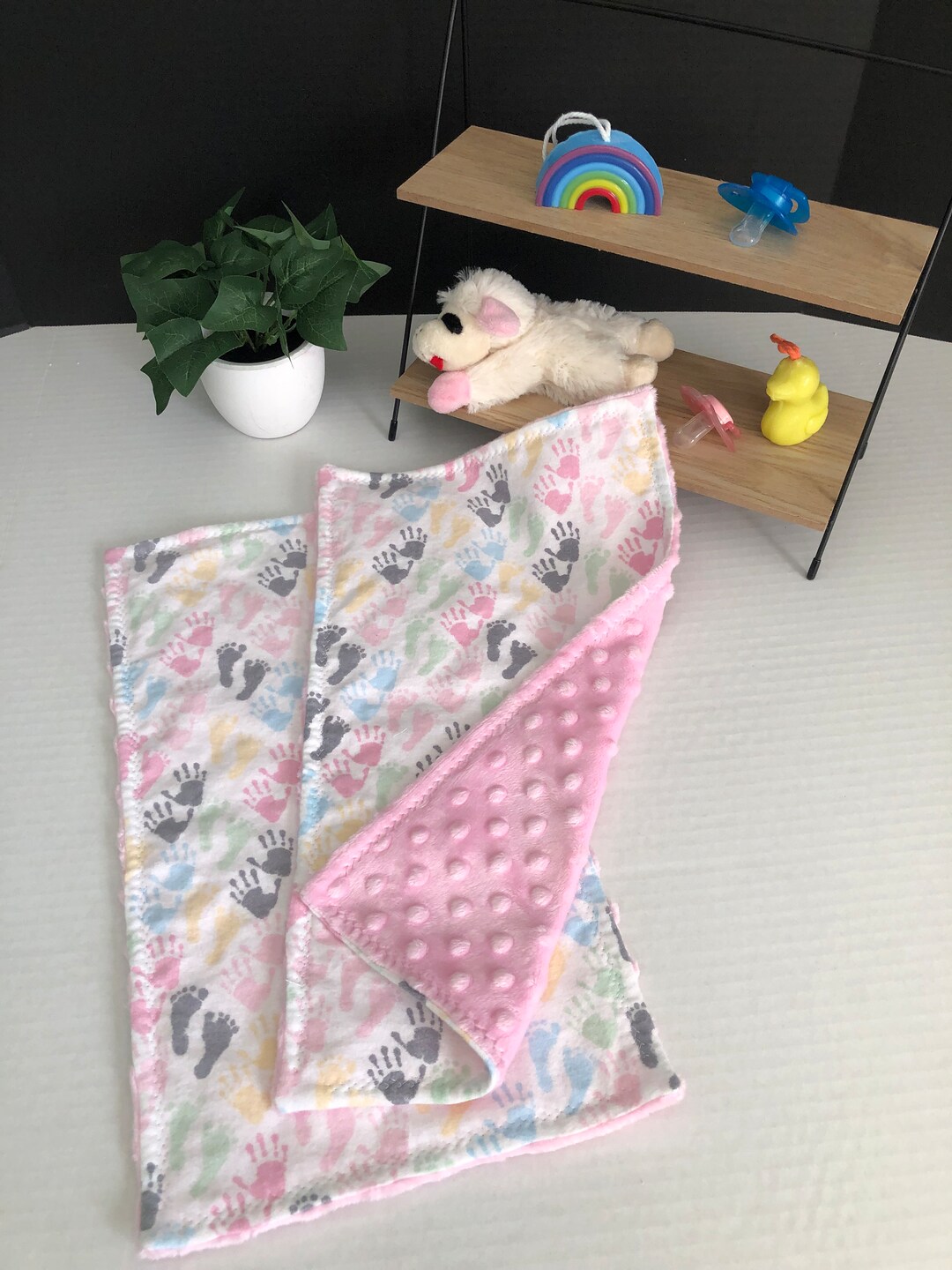 Flannel & Minky Burp Cloths: Baby Feet Print, Set of 2 - Etsy