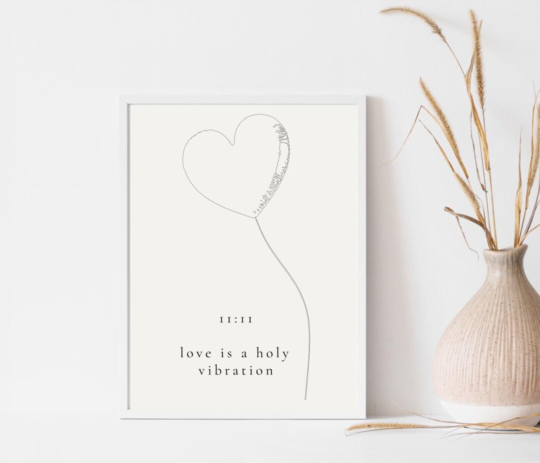 1111 Angel Number Minimalist Love Line Art Print - Romantic Home Decor ...