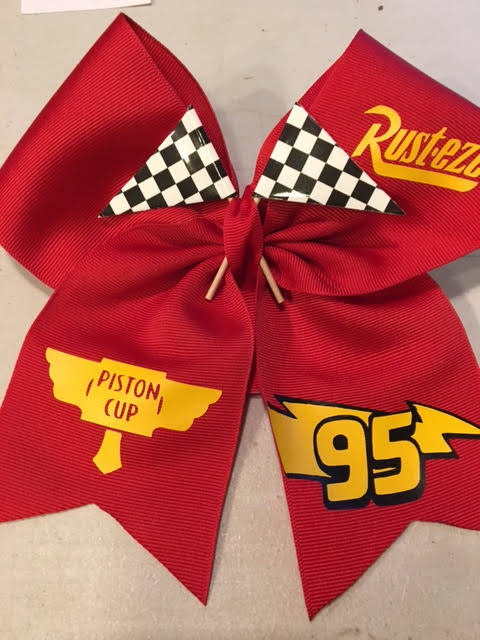 Disney Cars lighting Mcqueen Inspired Cheer Bow - Etsy