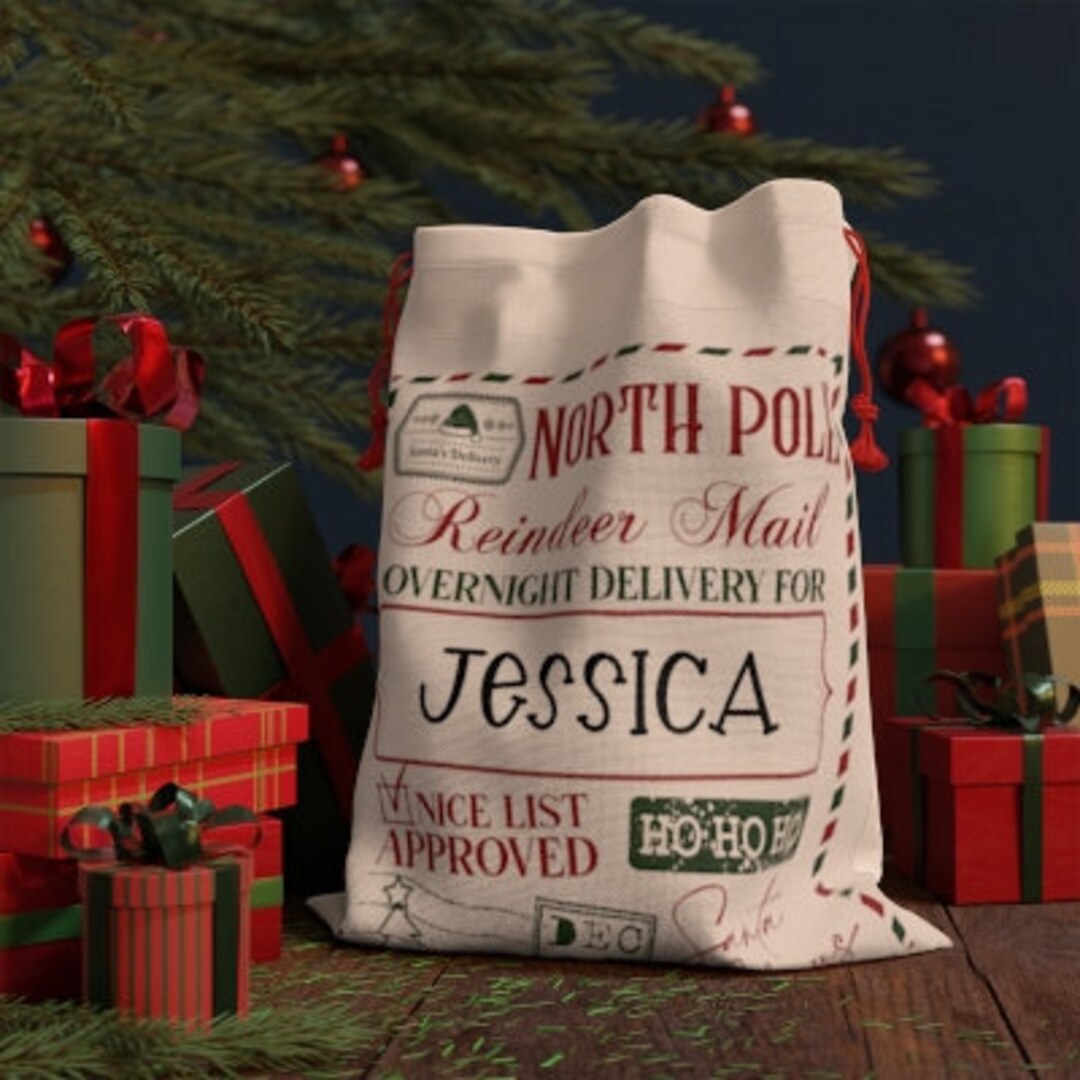 North Pole Reindeer Mail Santa Sack |santa Present Sack| North Pole ...