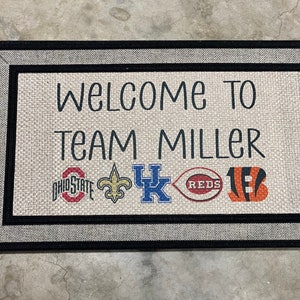 Welcome Sports Team Door Mat. **choose Your Teams** - Etsy