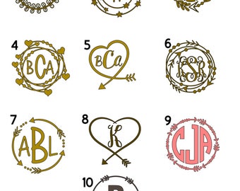 Custom Circle Monogram Decal Personalized Initial Decal for - Etsy