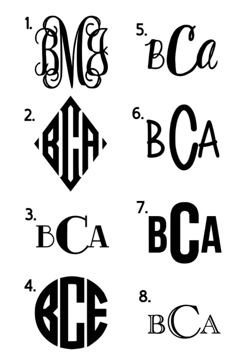 Circle Monogram Decals/circle Monogram Car Decals/circle Monogram Yeti ...