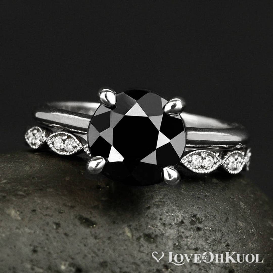 Black Tourmaline Engagement Ring