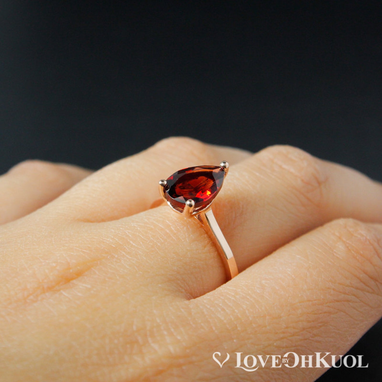 Teardrop Red Garnet Engagement Ring Choose Your Setting - Etsy Canada