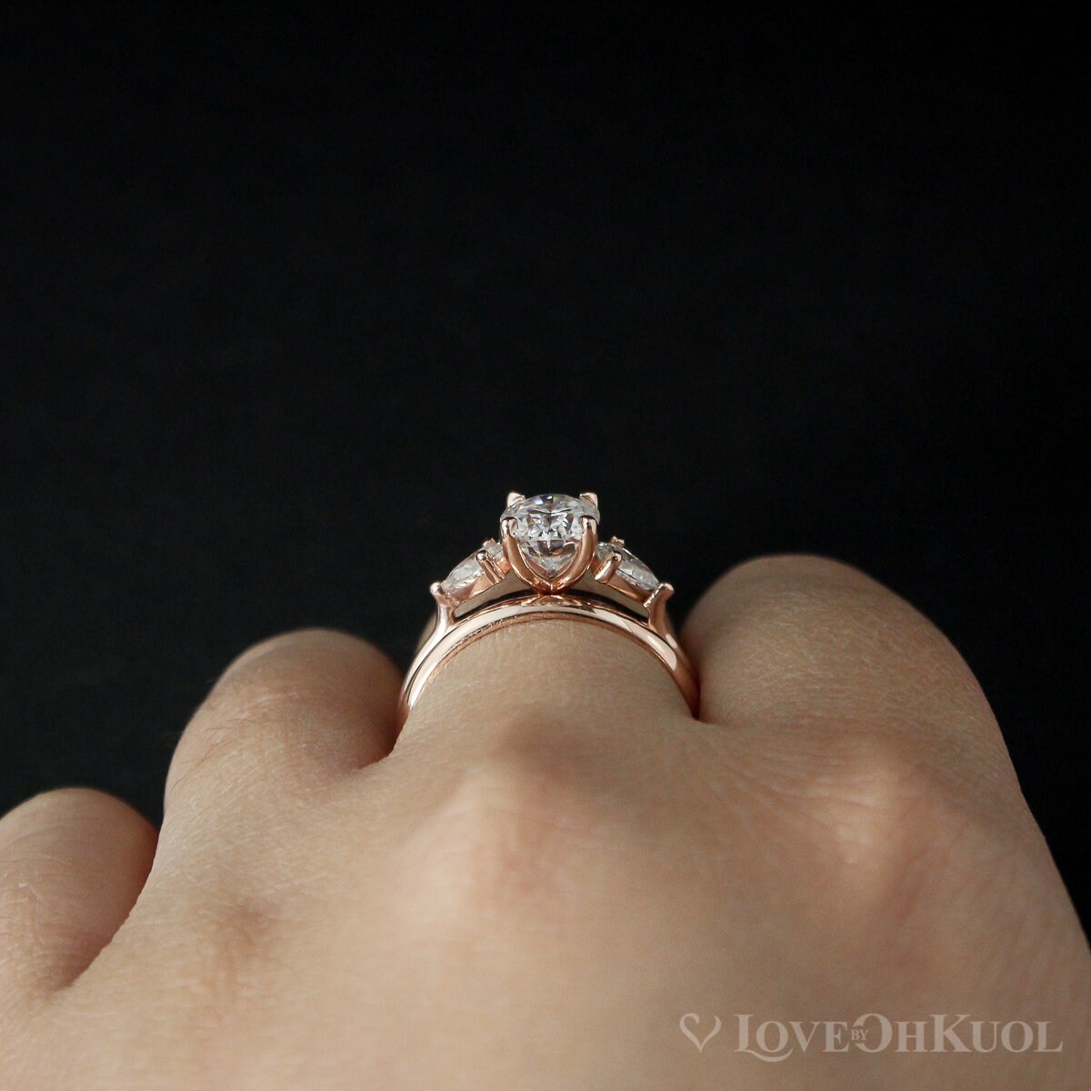 Classic 3 Stone Charles and Colvard Forever One Moissanite | Etsy