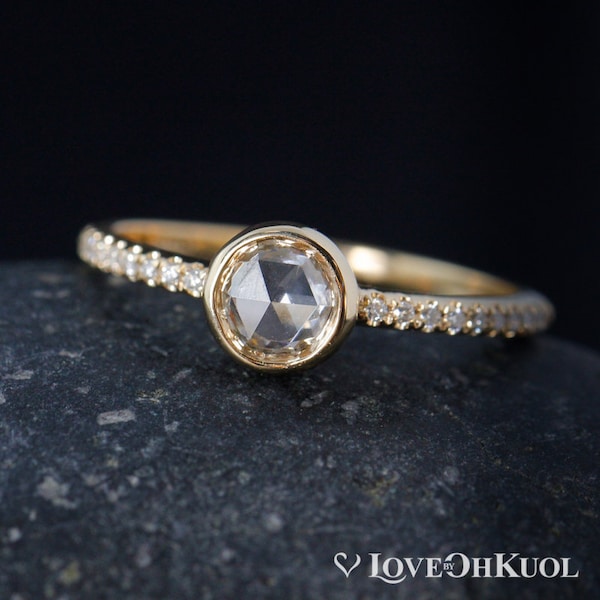 Low Profile Solitaire Engagement Ring - Etsy