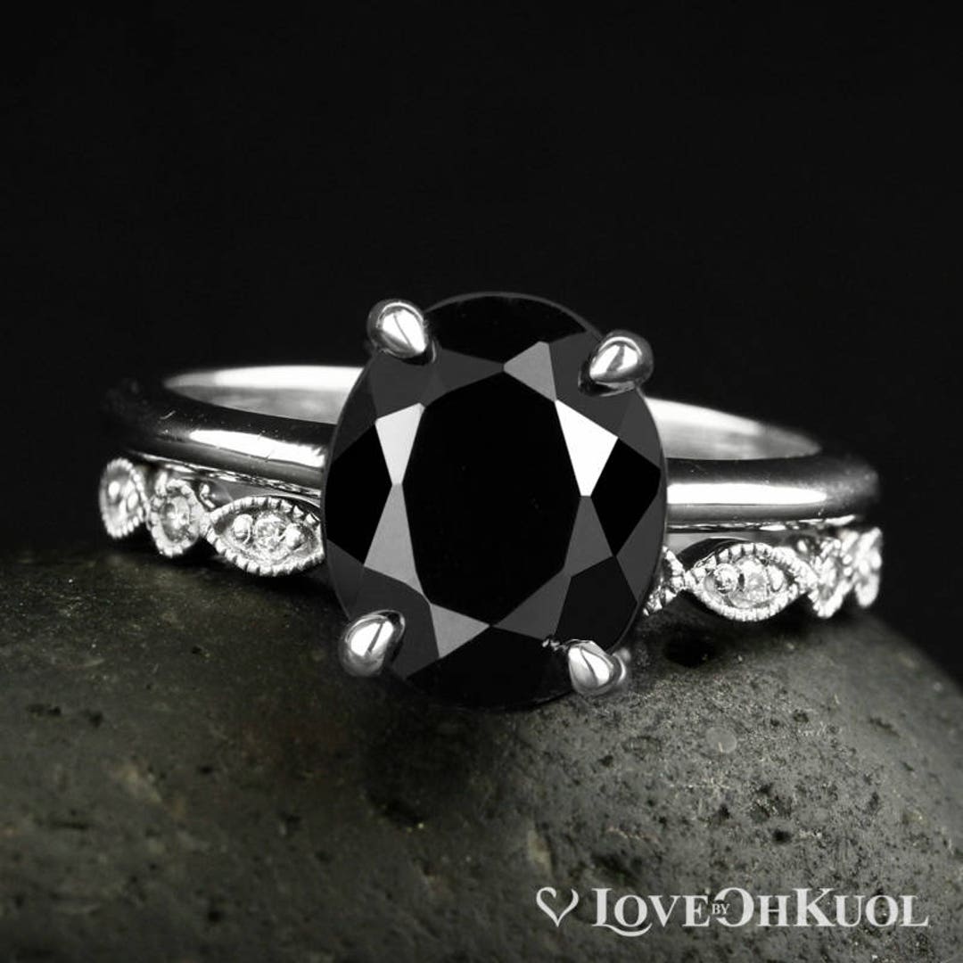 Black Tourmaline Engagement Ring