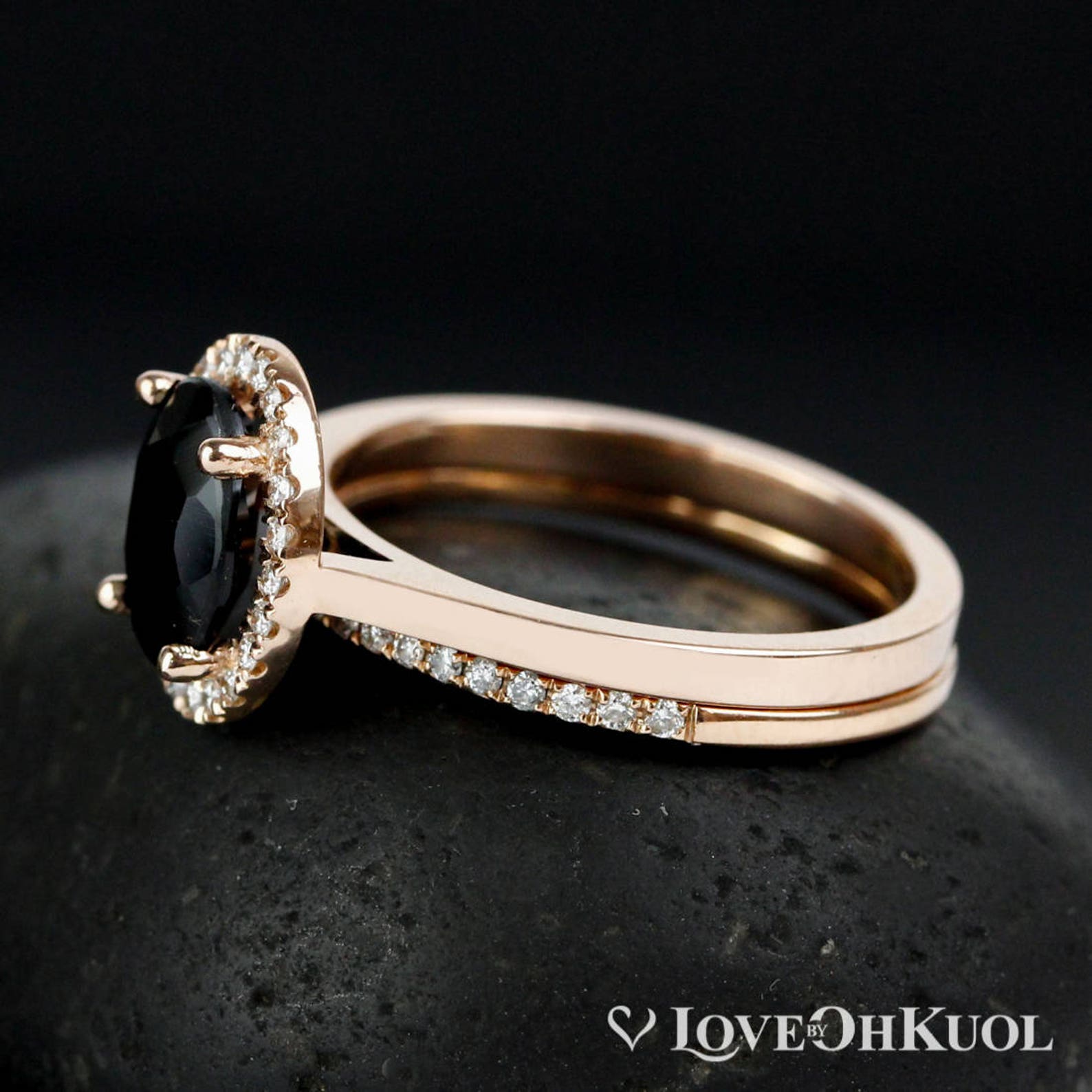 Black Tourmaline Engagement Ring