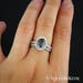 Halo Diamond Natural Grey Spinel Ring - Hand Milgrain Wedding Band ...