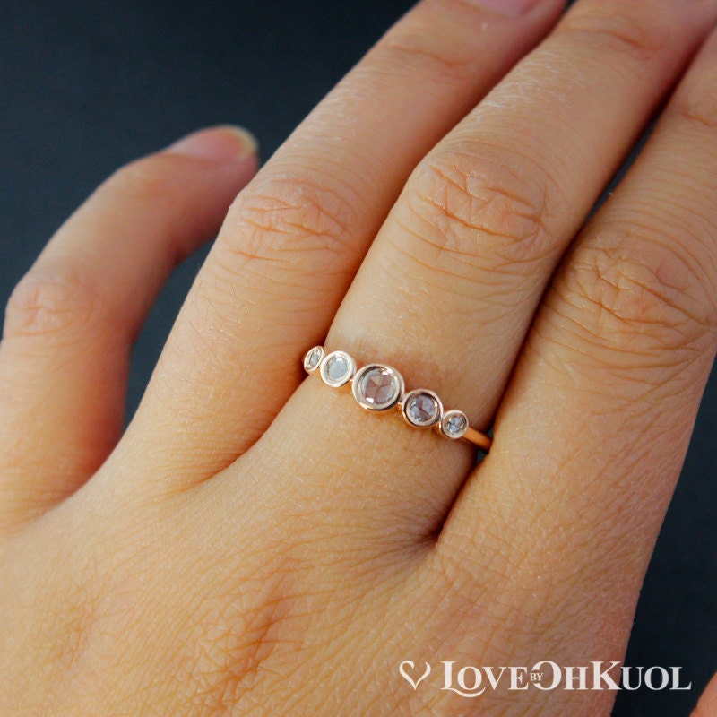 Rose Cut Diamond Ring Round Diamonds Anniversary Wedding - Etsy