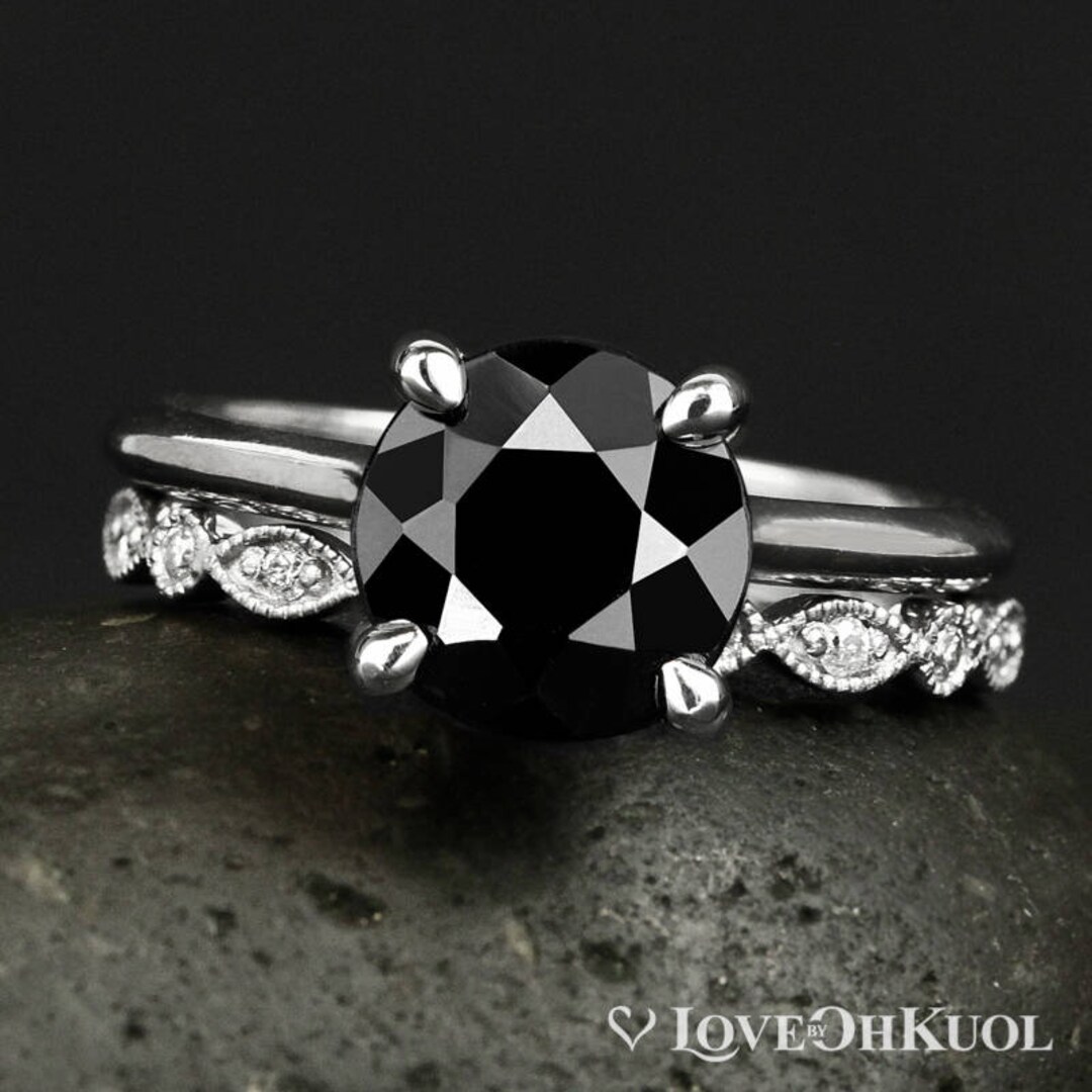 Black Tourmaline Engagement Ring