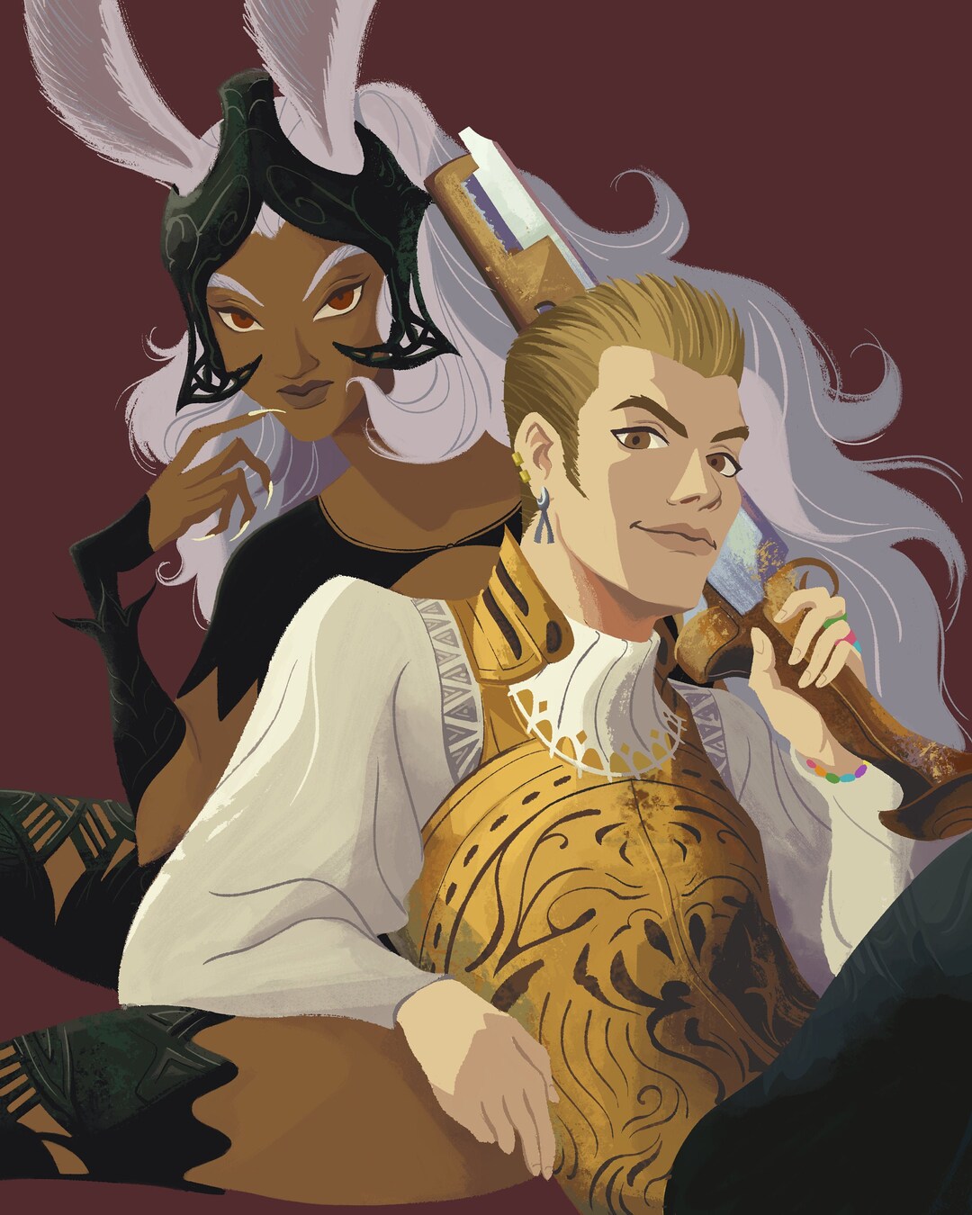 Fran and Balthier Small Print - Etsy