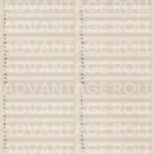 D20 List Template — Dnd DM and Player Resources — Dungeons and Dragons ...