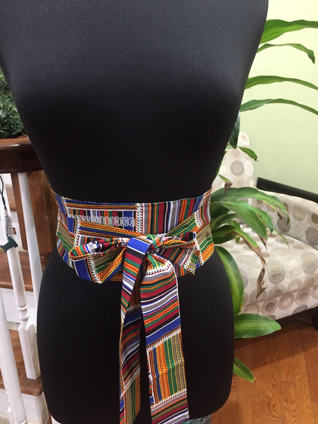 African Print Obi Belt: Kente Ankara Fabric Sash, High Waist Wrap - Etsy